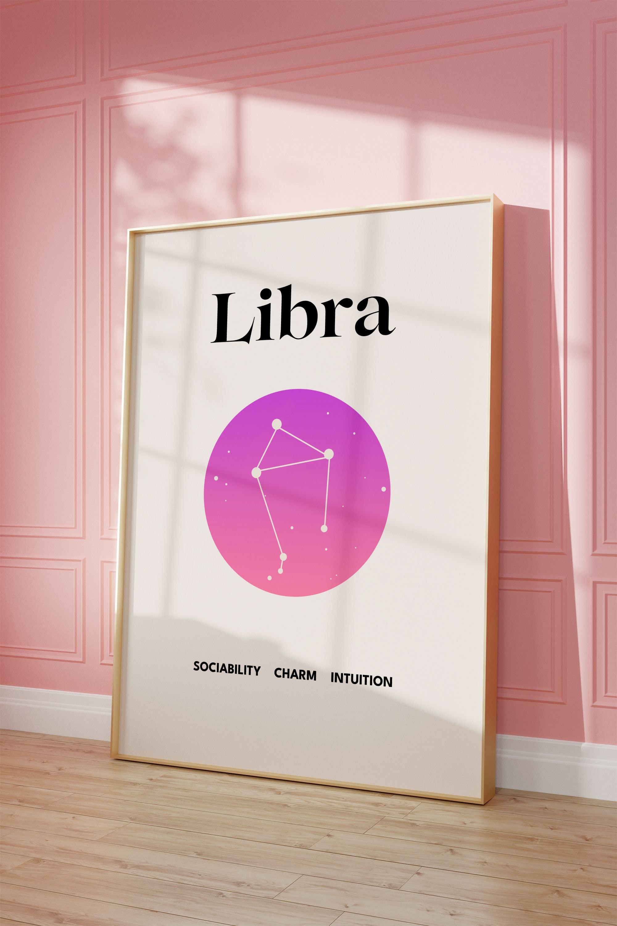 Libra Aura Poster, Printable Birthday Poster, Star Sign Print, Zodiac ...