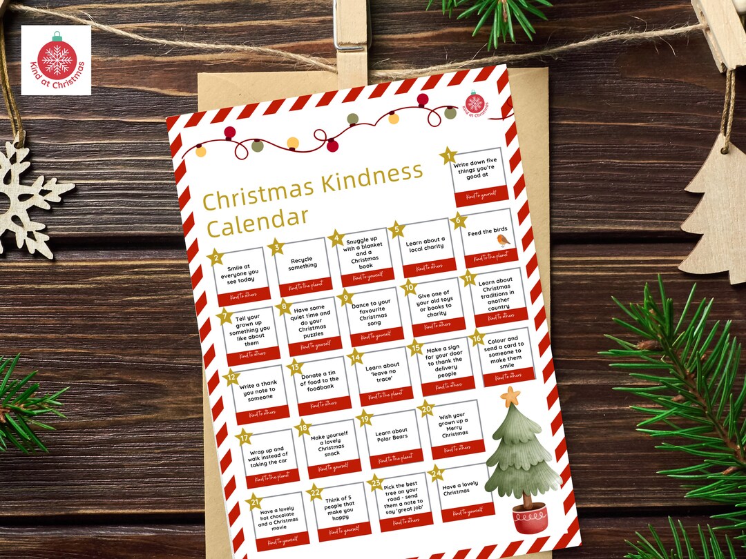 Christmas Kindness Calendar - Etsy