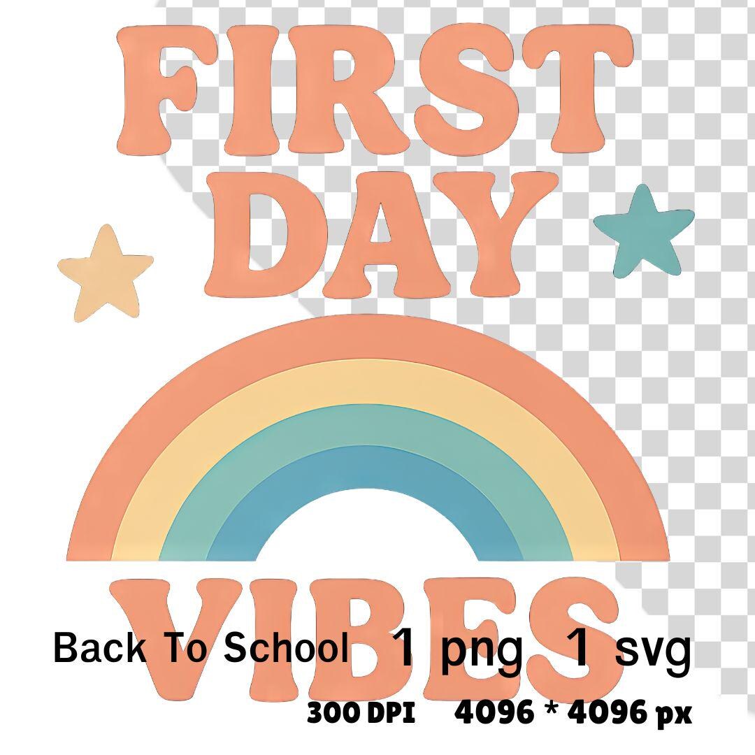 Back to School Vibes PNG SVG: First Day Design (digital Download) - Etsy