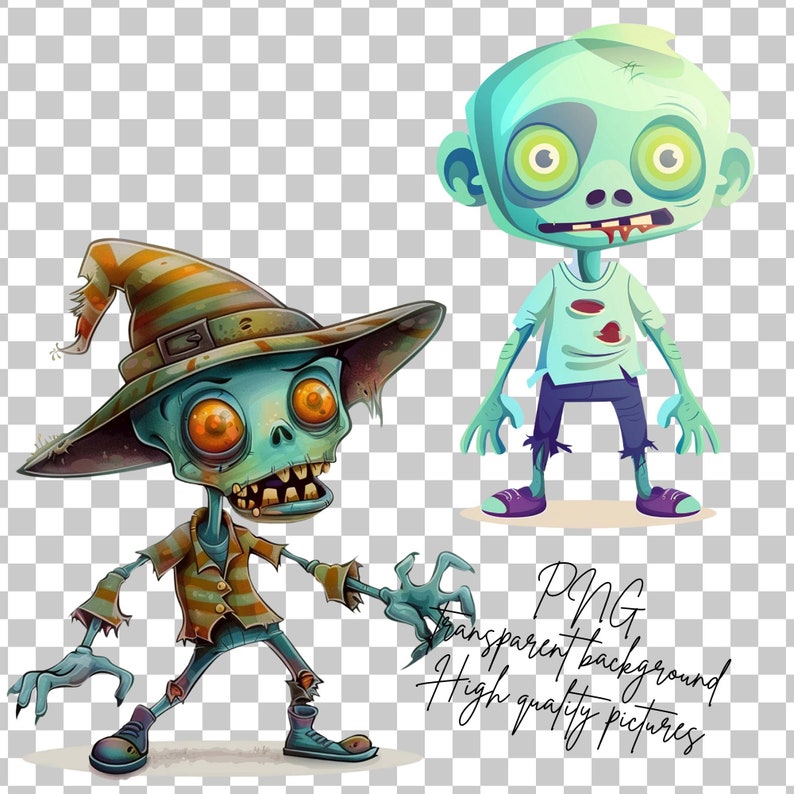 Zombie Clipart Transparentbackgroung High Quality Instant Download ...