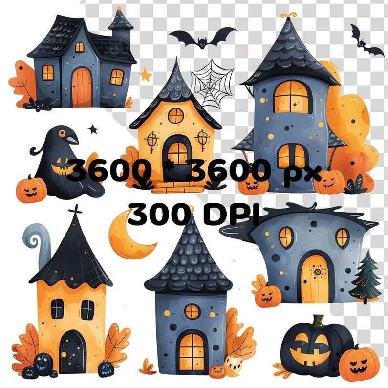 Cut Halloween Clipart Pastel High Quality Transparent Background - Etsy
