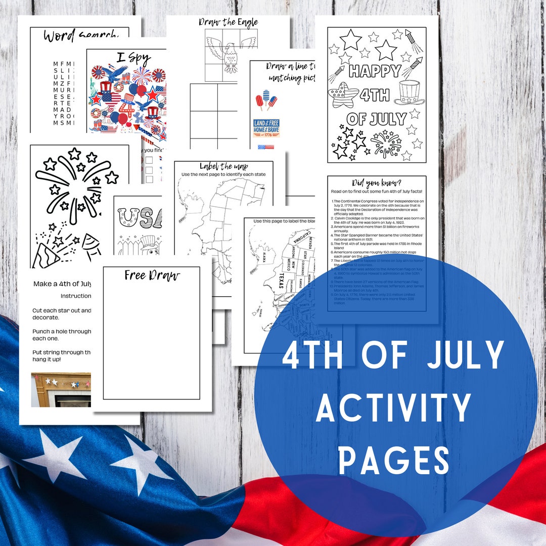 4th of July Activity Pages | Independence Day Activities | Digital ...