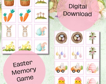 Memory Game Printable, Easter Game Printables, Matching Card Game ...