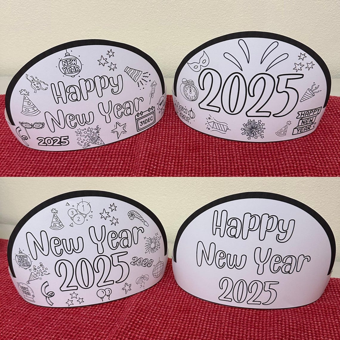 4 Kids New Years Eve Party Hats Printable Kids New Years Eve Hats Kids ...