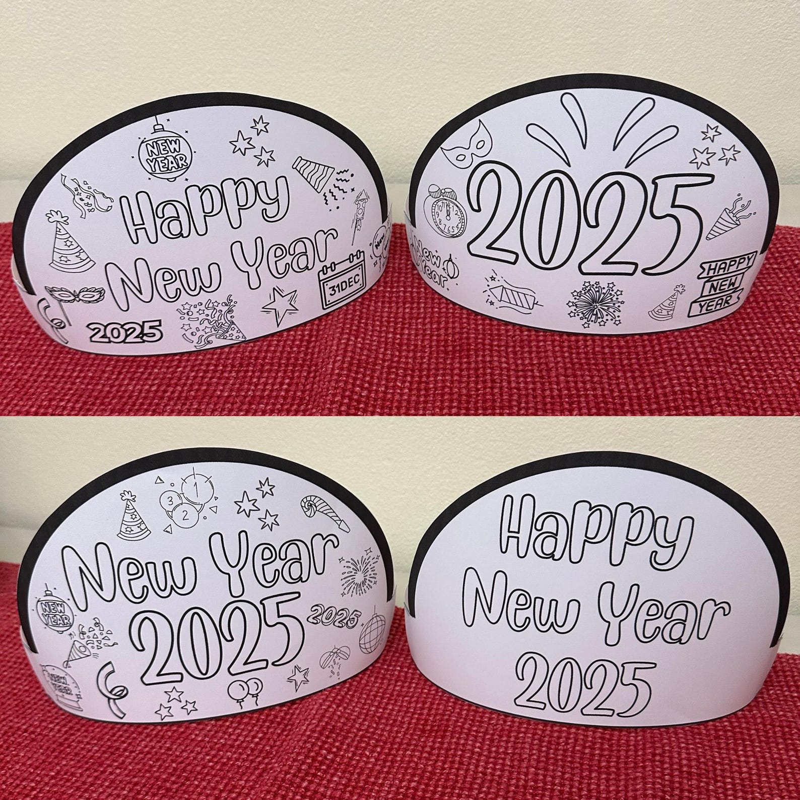 4 Kids New Years Eve Party Hats Printable Kids New Years Eve Hats Kids ...