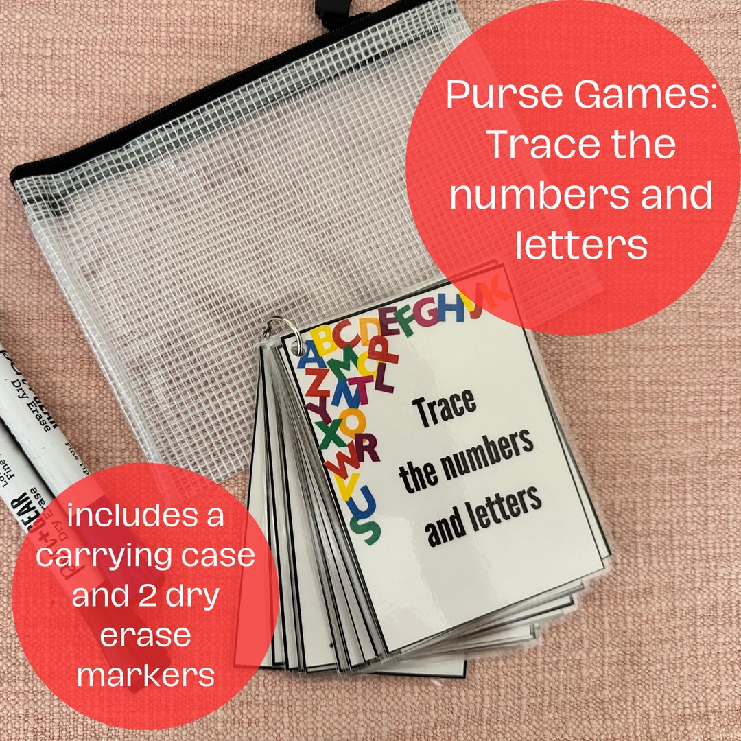 Purse Games 3: Trace the Numbers and Letters | Stocking Stuffer | Car ...