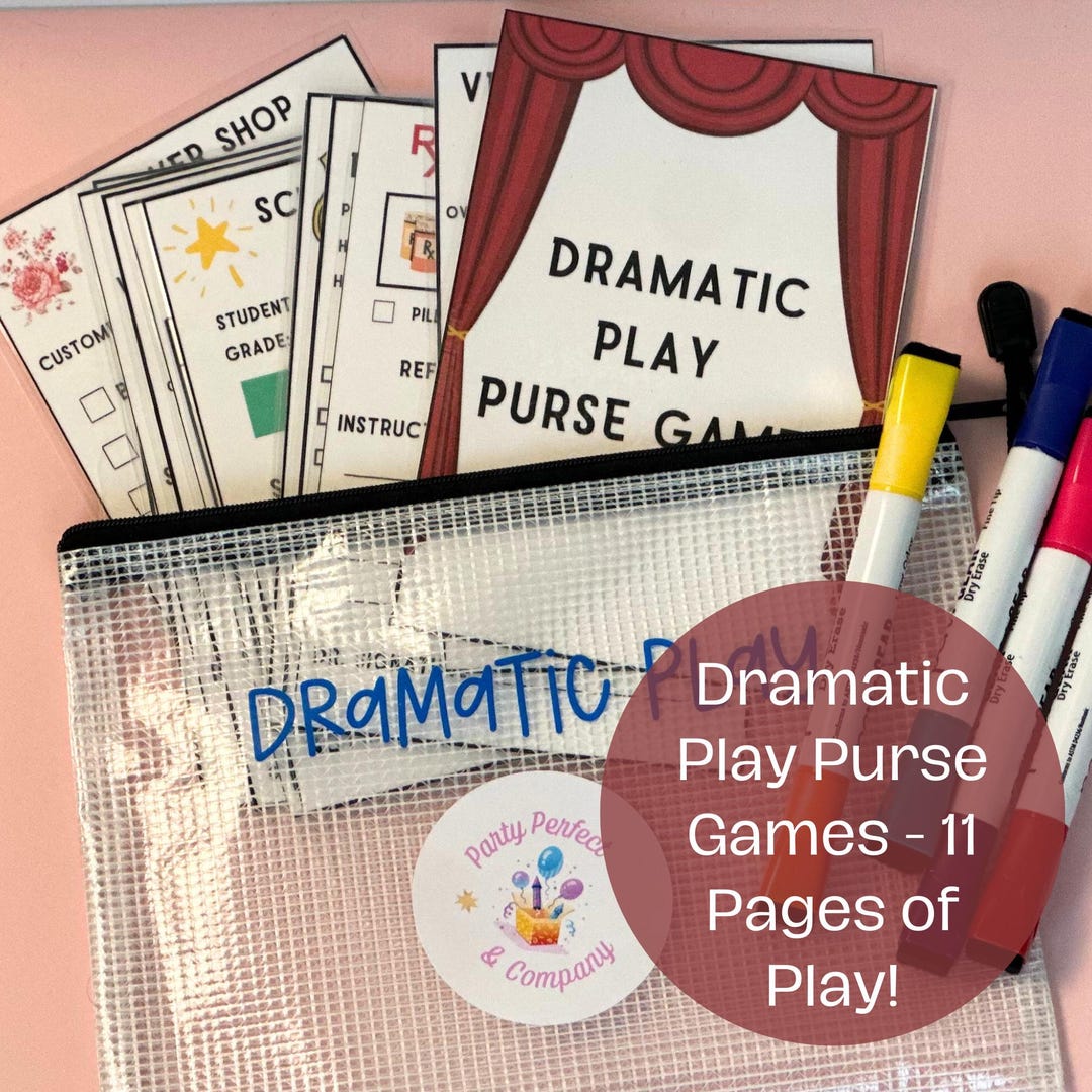 Laminated Dramatic Play Purse Games | Travel Games | Kids Activities - Etsy
