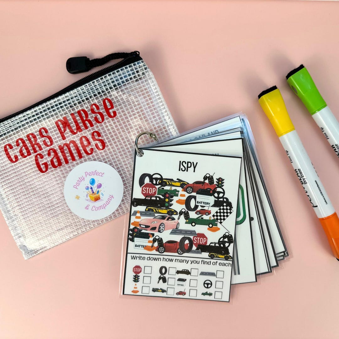 Cars Purse Games | Travel Games for Kids | Dry Erase Games | Busy Board ...