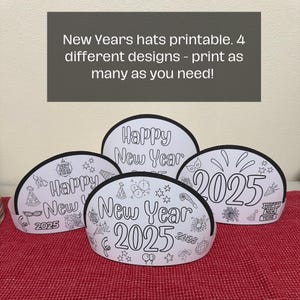 4 Kids New Years Eve Party Hats Printable Kids New Years Eve Hats Kids ...