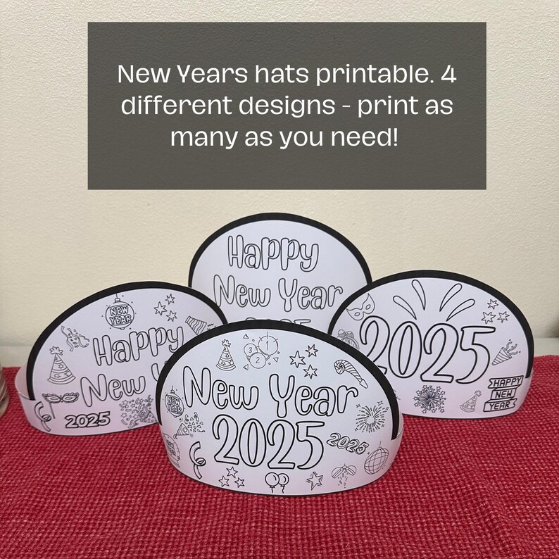 4 Kids New Years Eve Party Hats Printable Kids New Years Eve Hats Kids ...
