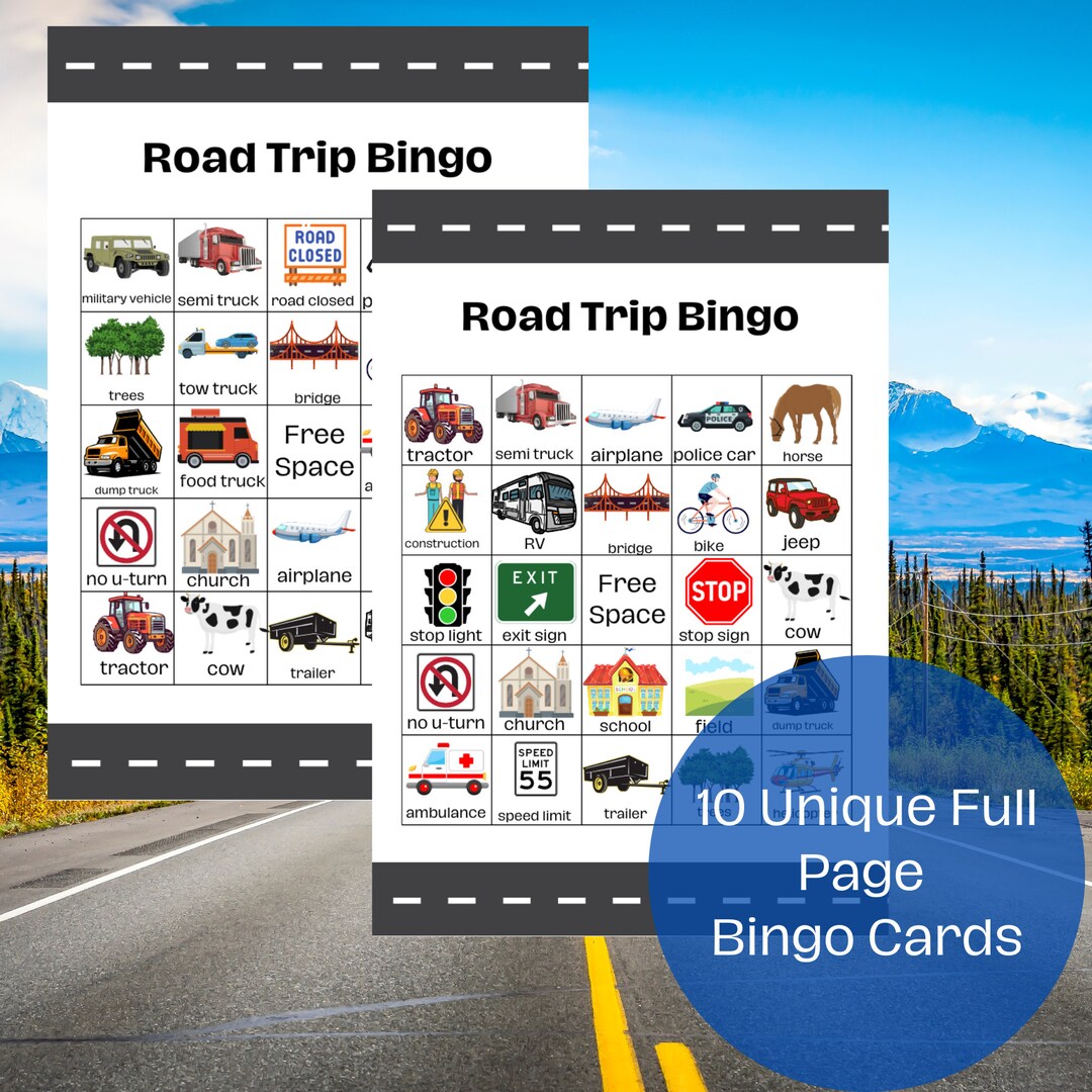 Road Trip Bingo Download | Car Bingo | Road Trip Activities | Car Games ...
