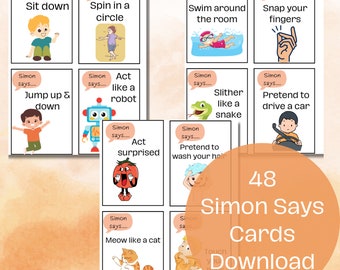 Simon Says Cards | Indoor Recess Activities | Kid Games | Instant ...