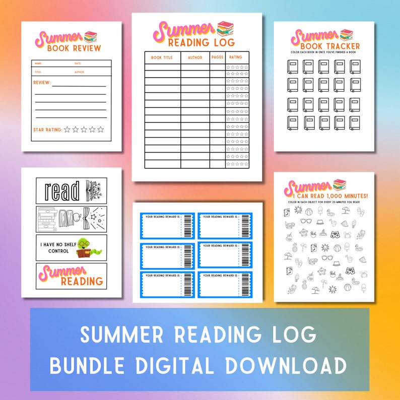 Summer Reading Log Bundle | Digital Download - Etsy