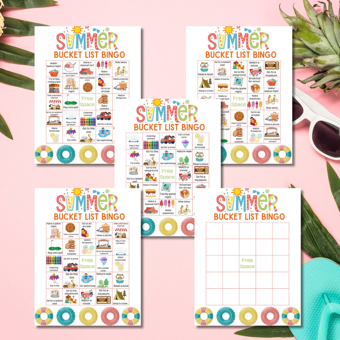 Summer Bucket List Bingo | Digital Download - Etsy