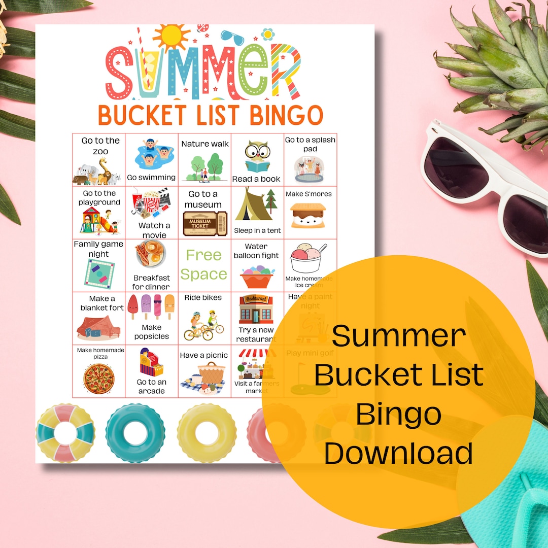Summer Bucket List Bingo | Digital Download - Etsy