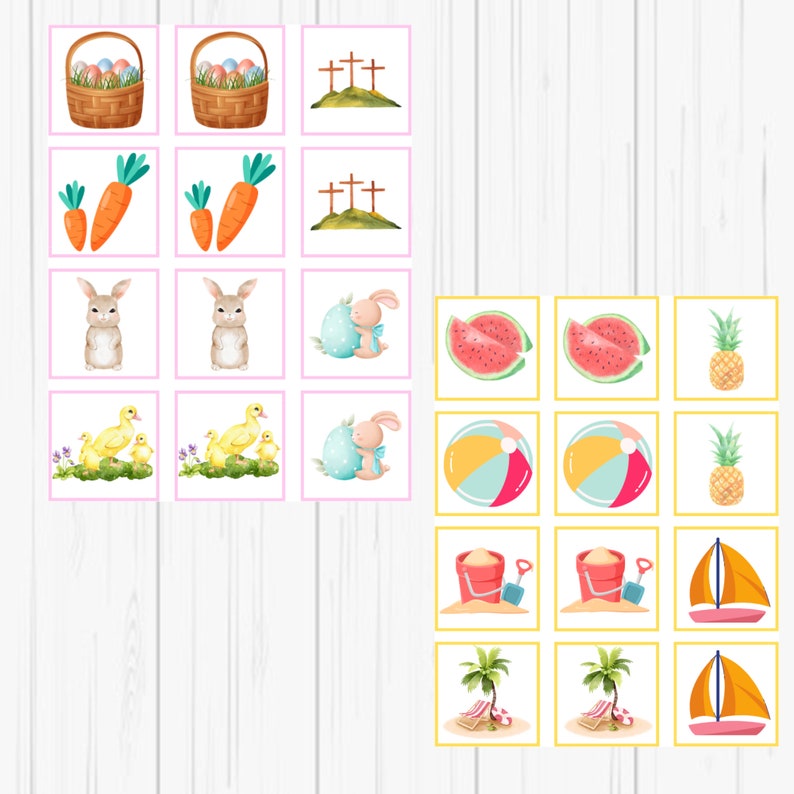 Matching Game Bundle Printable (includes 8 Matching Games) - Etsy