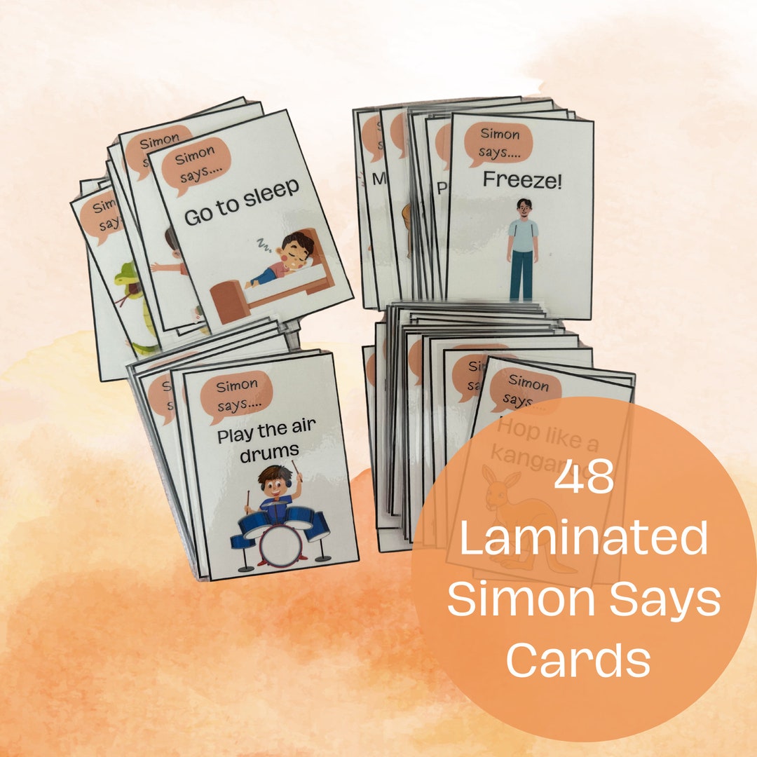 Laminated Simon Says Cards | Kids Games | Indoor Recess Activity ...