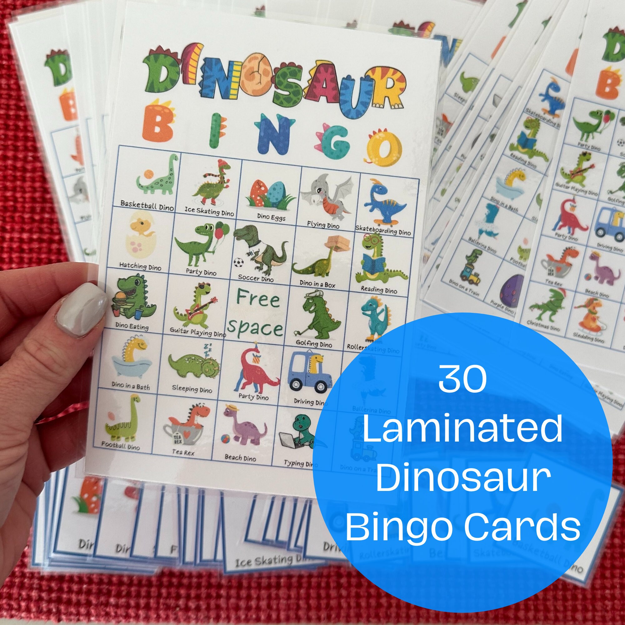 Laminated Dinosaur Bingo | Game for Kids | Dino Bingo - Etsy