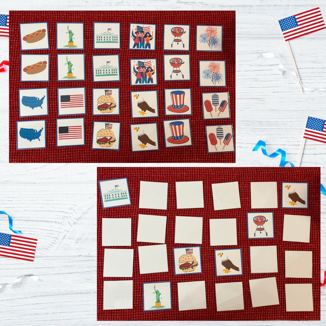 4th of July Matching Game Printable - Etsy