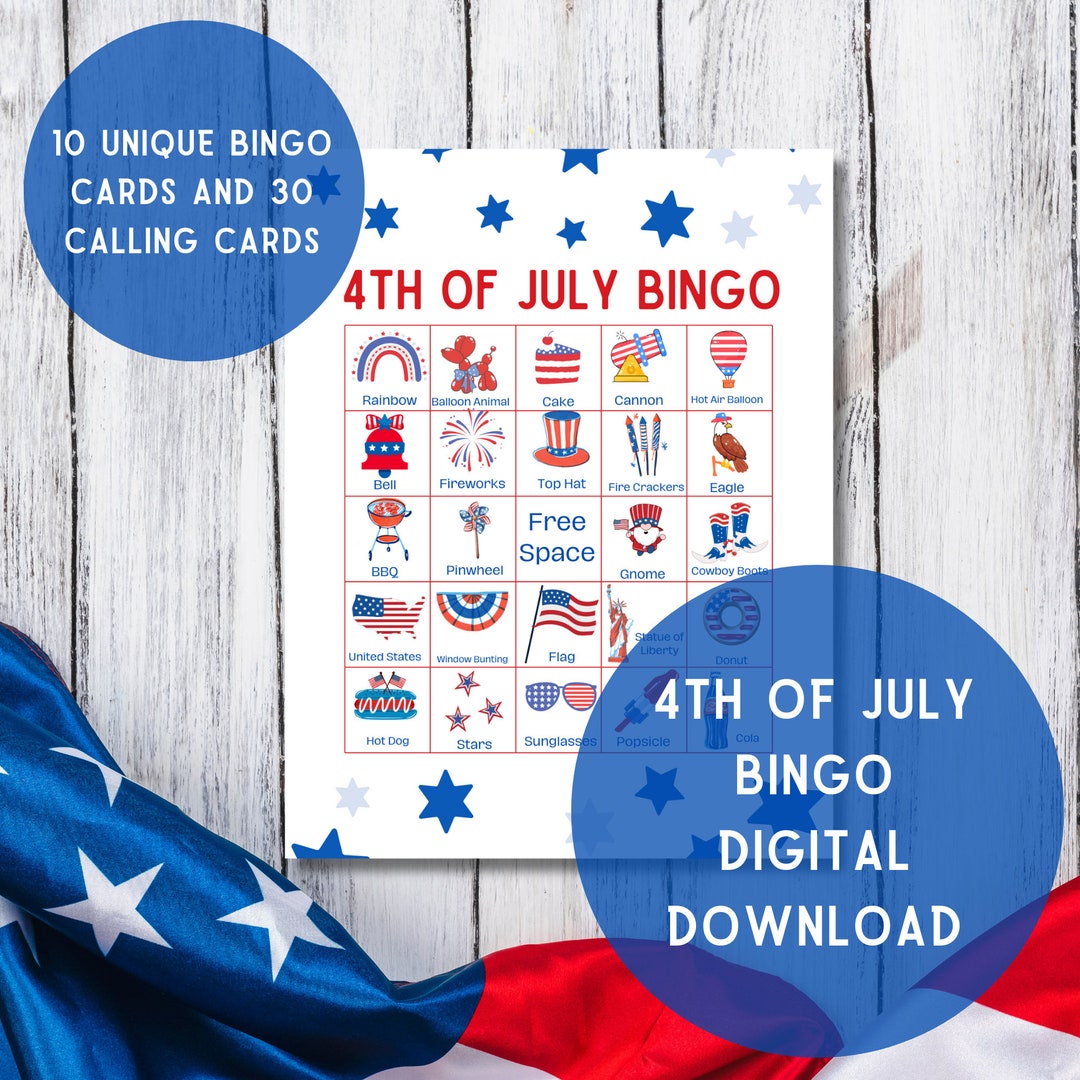 4th of July Bingo Digital Download - Etsy