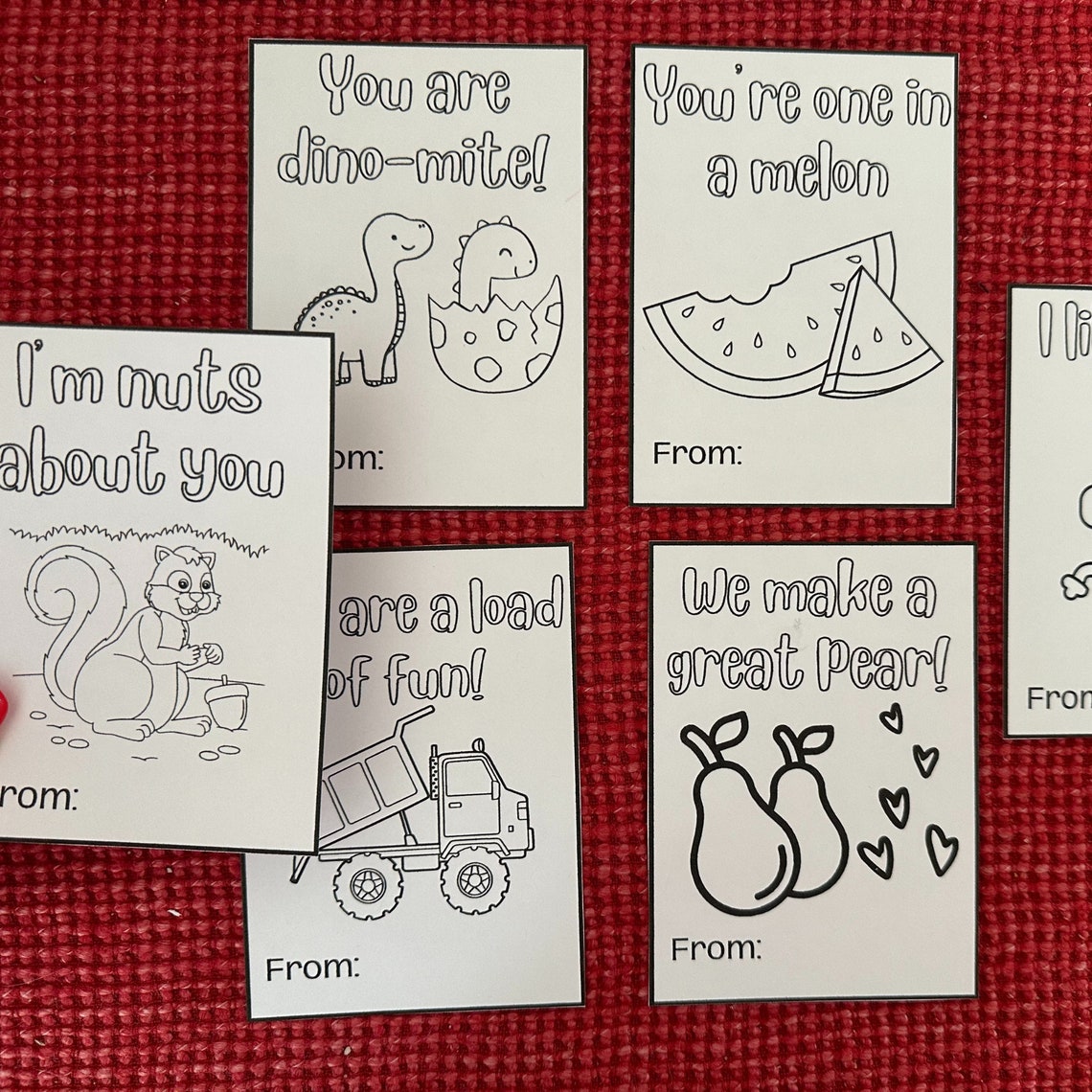 Coloring Valentines Day Cards | Valentines Day Digital Downloads | Kids ...