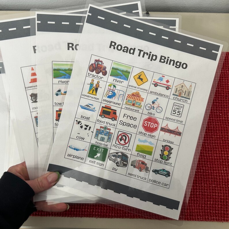 10 Full Sized Laminated Car Bingo Cards | Bingo Cards | Laminated Bingo ...