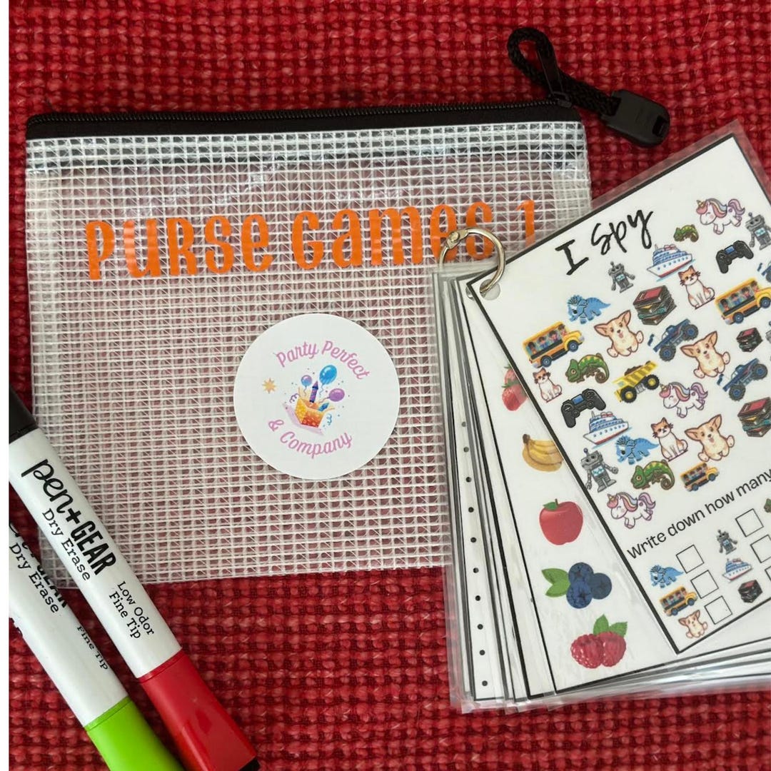 Purse Games 1 | Kids Travel Games, Dry Erase Activities - Etsy