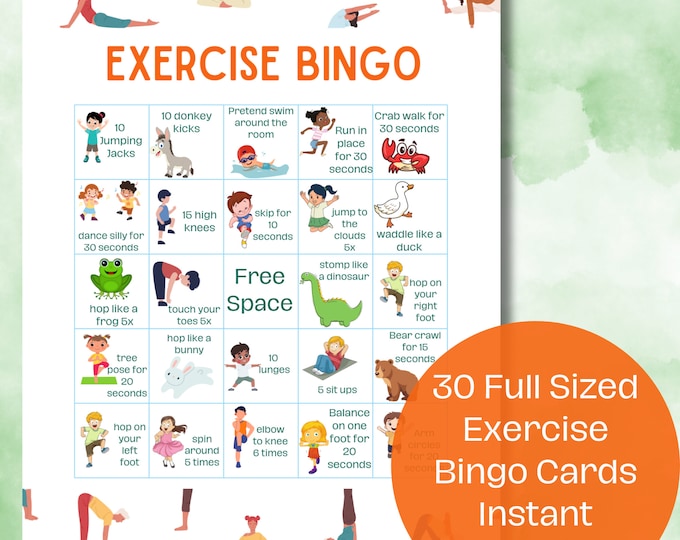 Chair Fitness Bingo - Etsy