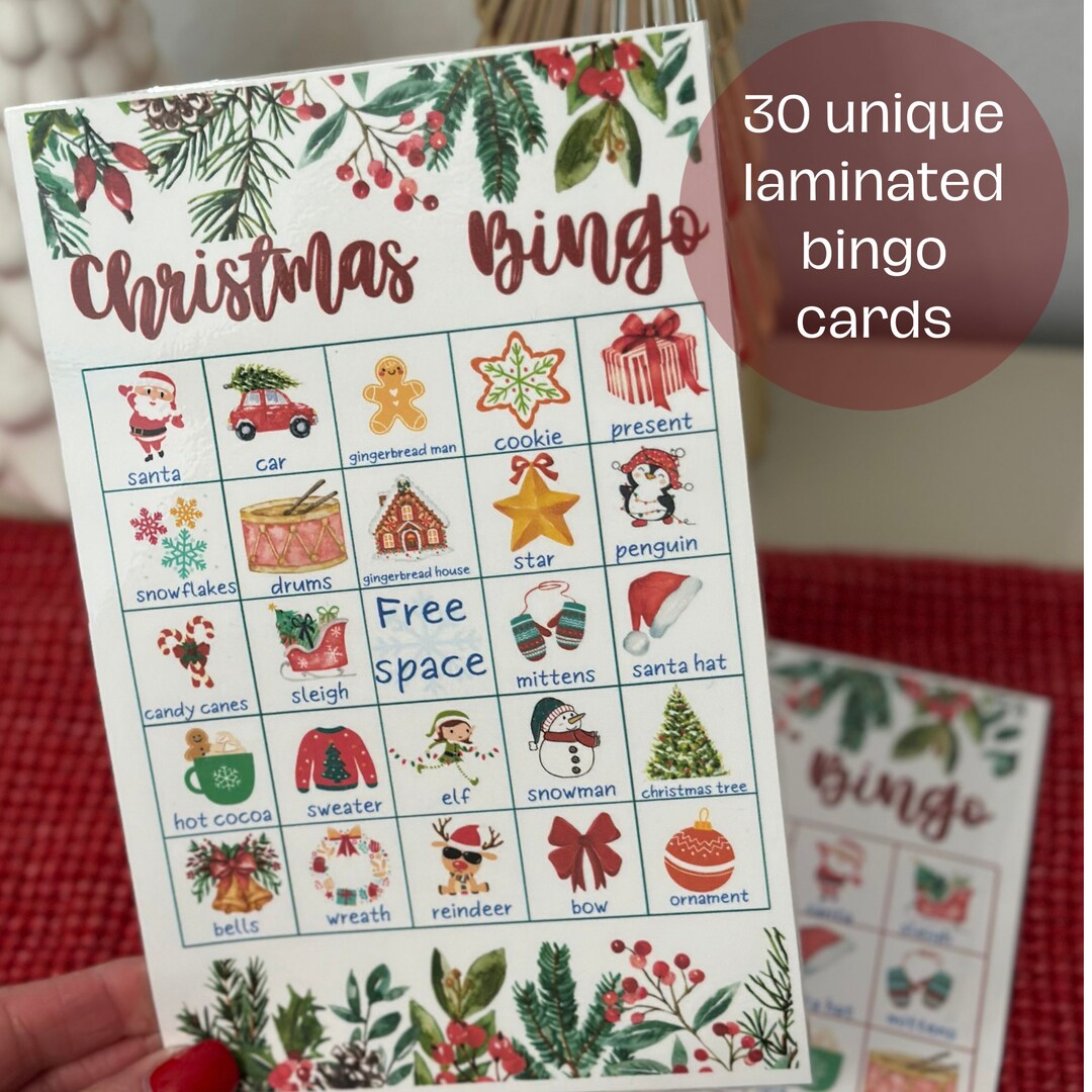 30 Half Sheet Laminated Christmas Bingo Cards - Etsy UK