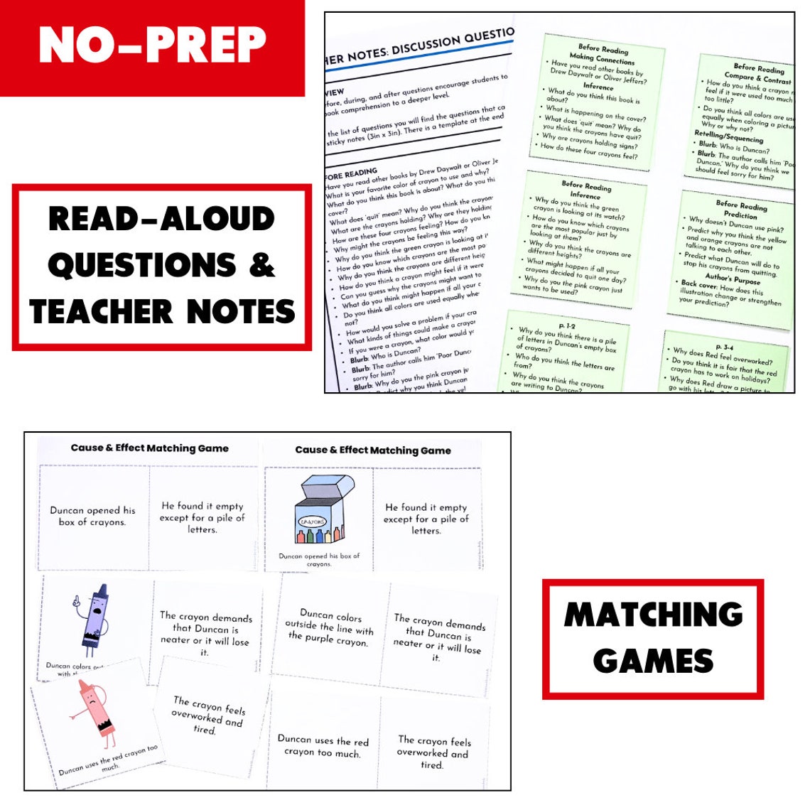 The Day the Crayons Quit Book Activities - Reading Comprehension ...