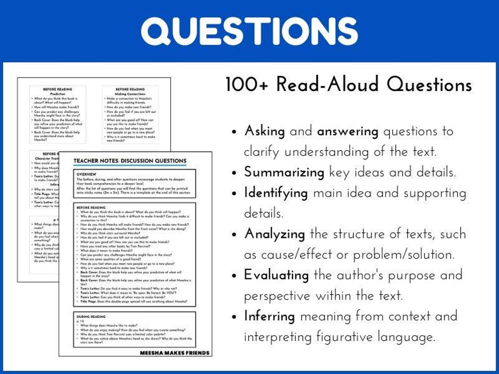 Meesha Makes Friends Activities - Reading Comprehension - Reading ...