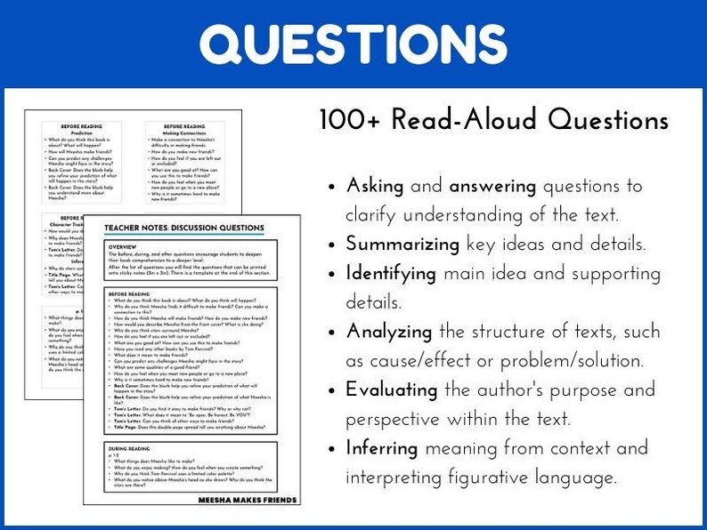 Meesha Makes Friends Activities - Reading Comprehension - Reading ...