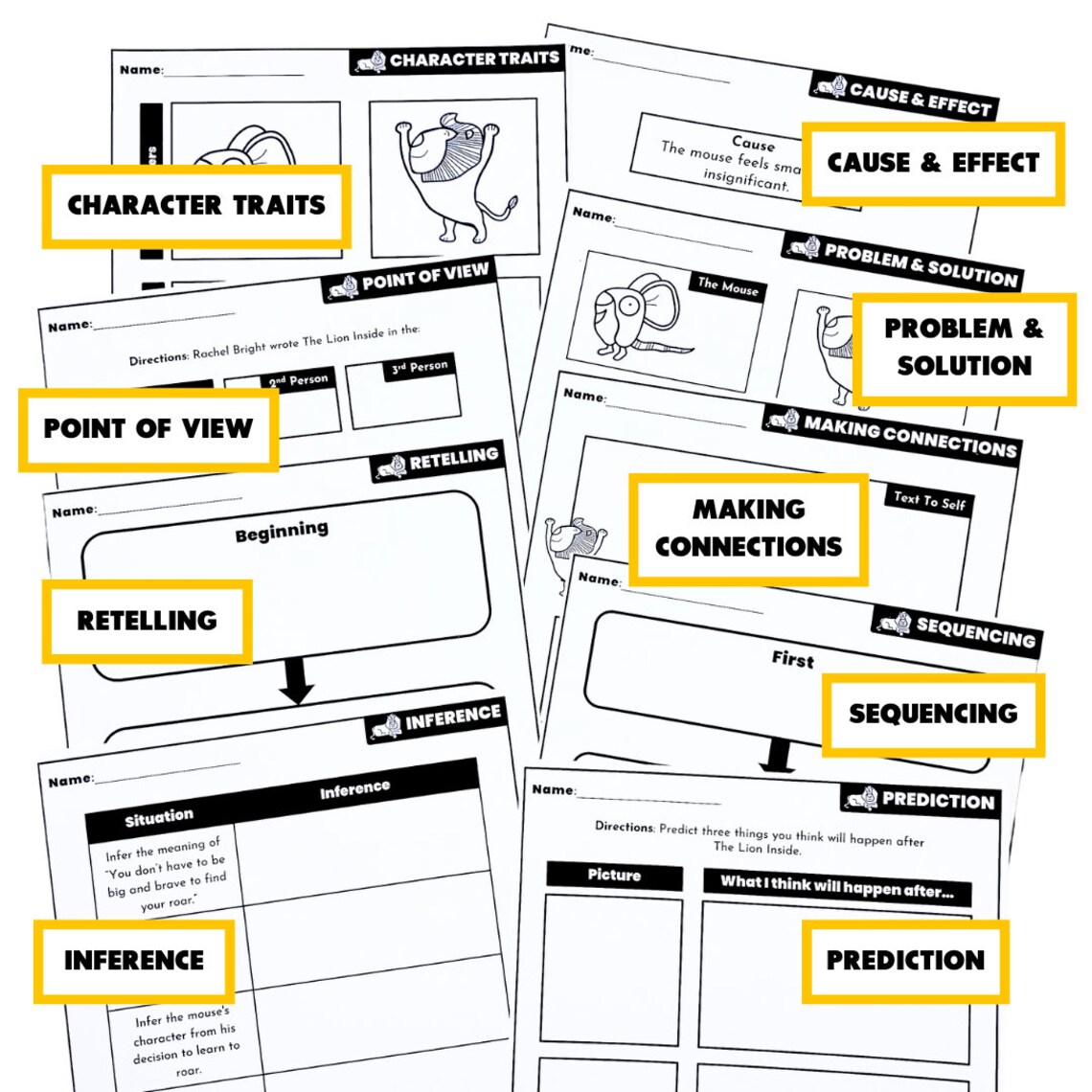 The Lion Inside Activities - Reading Comprehension & Literacy Skills ...