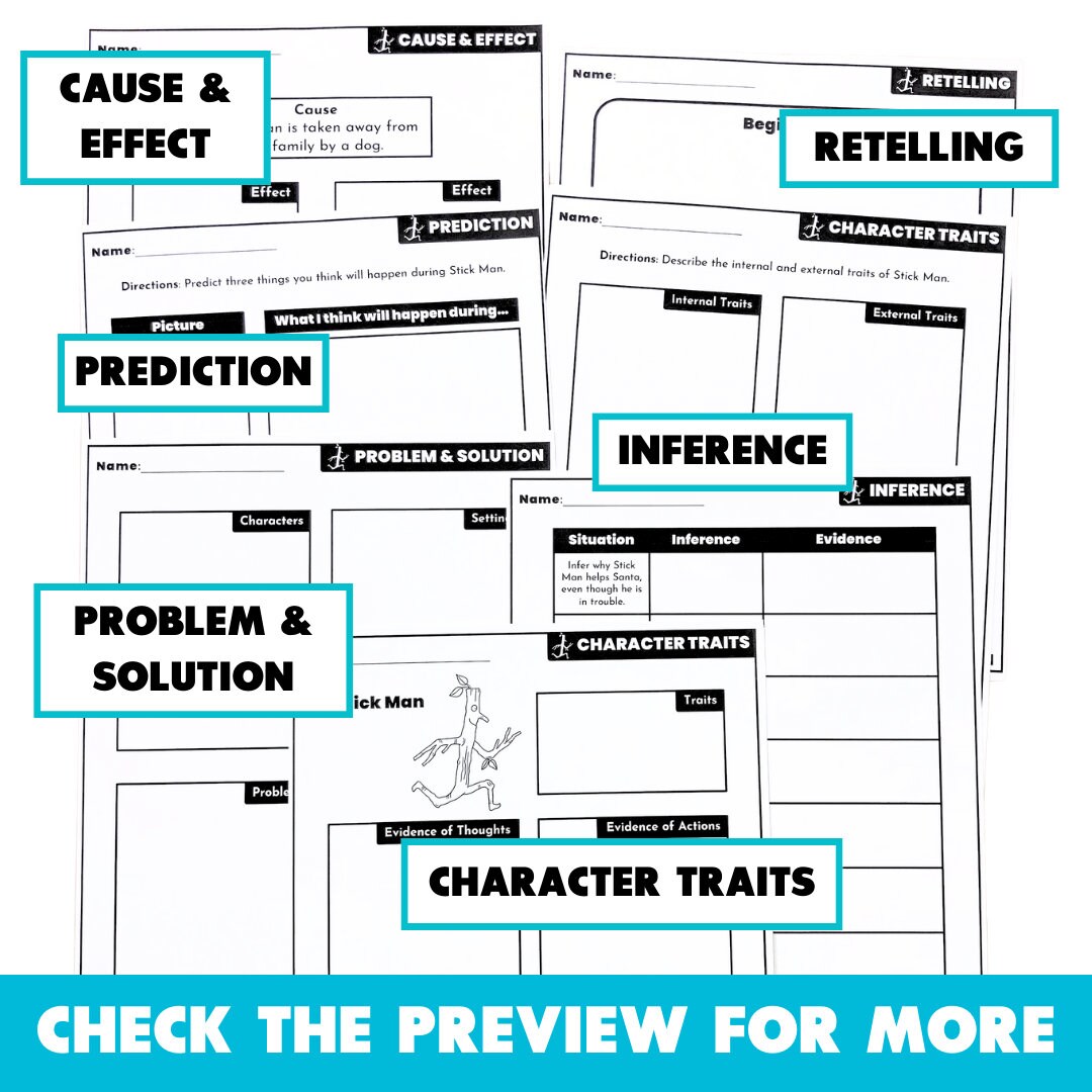 Stick Man Book Activities - Julia Donaldson Literacy Read Aloud Book ...