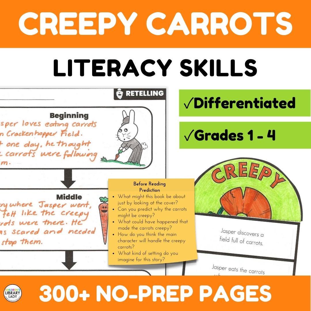 Creepy Carrots Book Activities - Aaron Reynolds Read-aloud Literacy ...