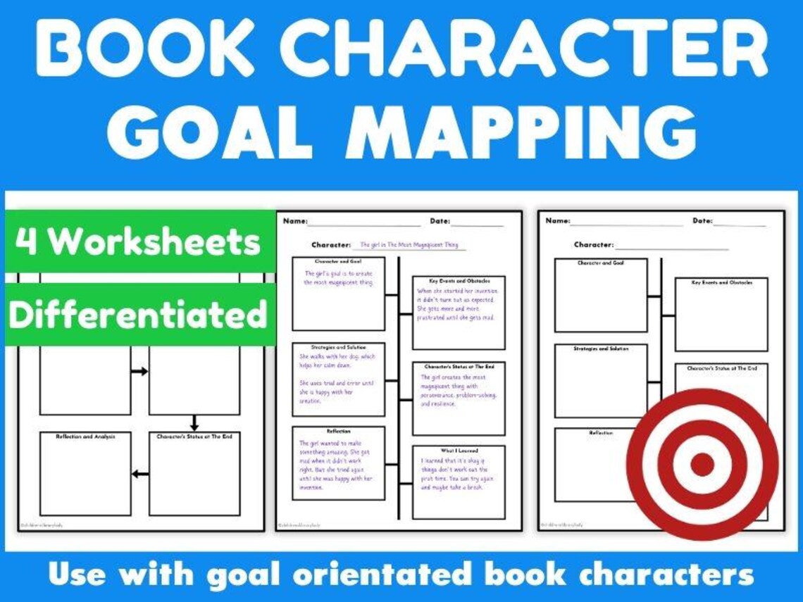 Book Character Goal Setting Templates My Goals Child Goal Mapping ...