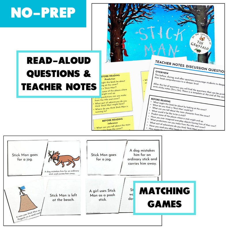 Stick Man Book Activities - Julia Donaldson Literacy Read Aloud Book ...