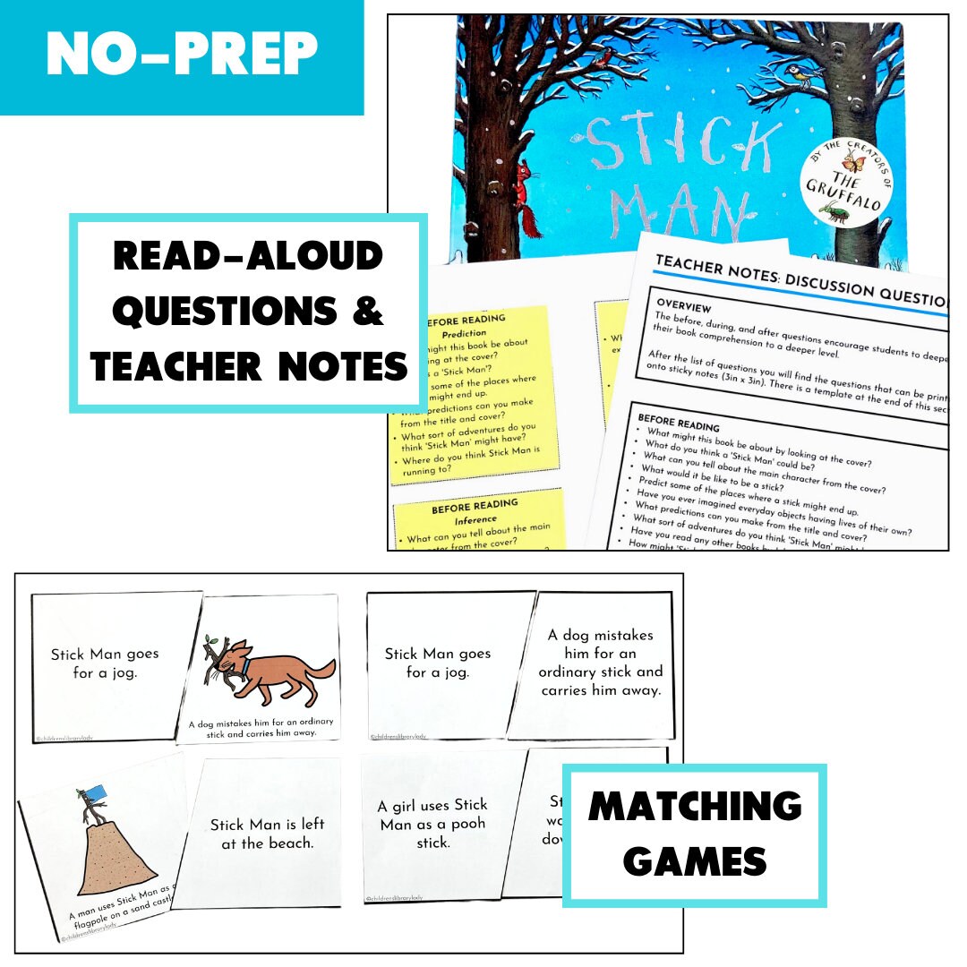 Stick Man Book Activities - Julia Donaldson Literacy Read Aloud Book ...