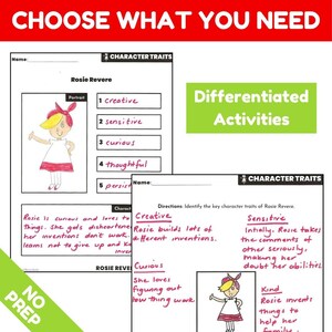Rosie Revere, Engineer Book Activities - Reading Comprehension ...