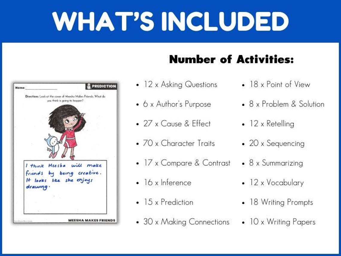 Meesha Makes Friends Activities - Reading Comprehension - Reading ...