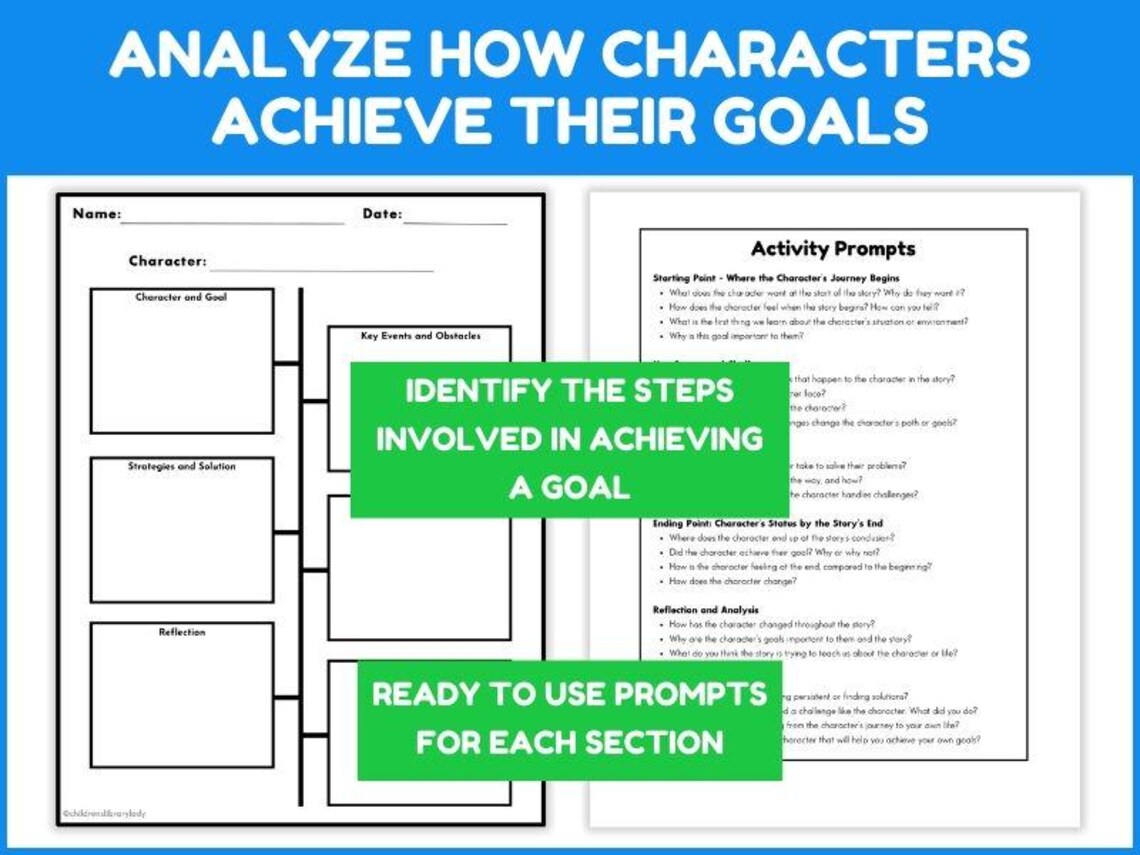 Book Character Goal Setting Templates My Goals Child Goal Mapping ...