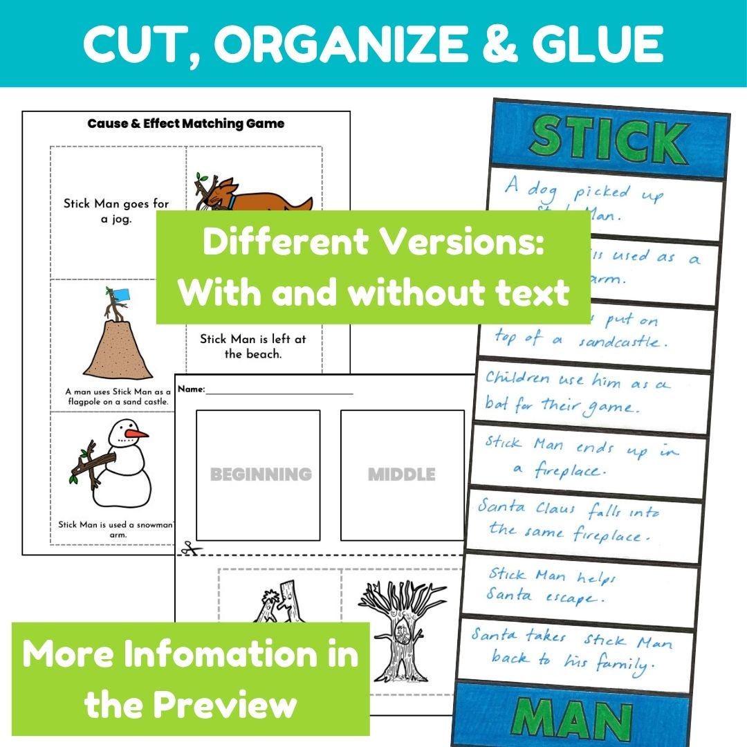 Stick Man Book Activities - Julia Donaldson Literacy Read Aloud Book ...
