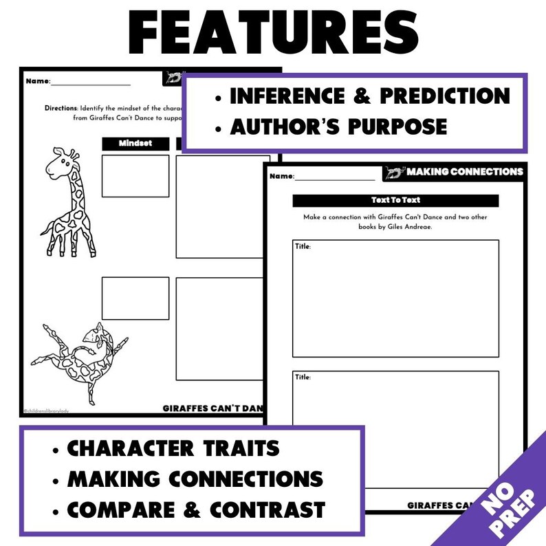 Giraffes Can't Dance Activities - Reading Comprehension and Literacy ...