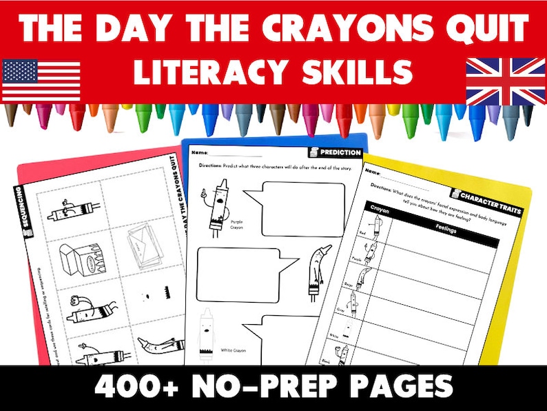 The Day the Crayons Quit Book Activities - Reading Comprehension ...