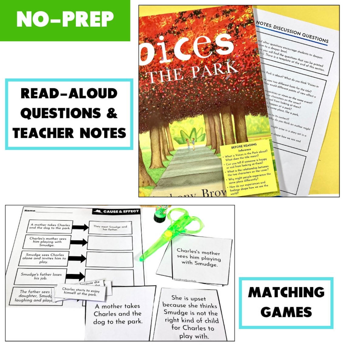 Voices in the Park Activities - Point of View Activities - Picture Book ...