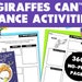 Giraffes Can't Dance Activities - Reading Comprehension and Literacy ...