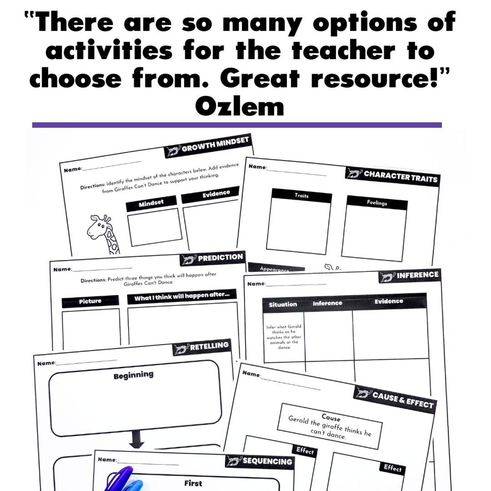 Giraffes Can't Dance Activities - Reading Comprehension and Literacy ...