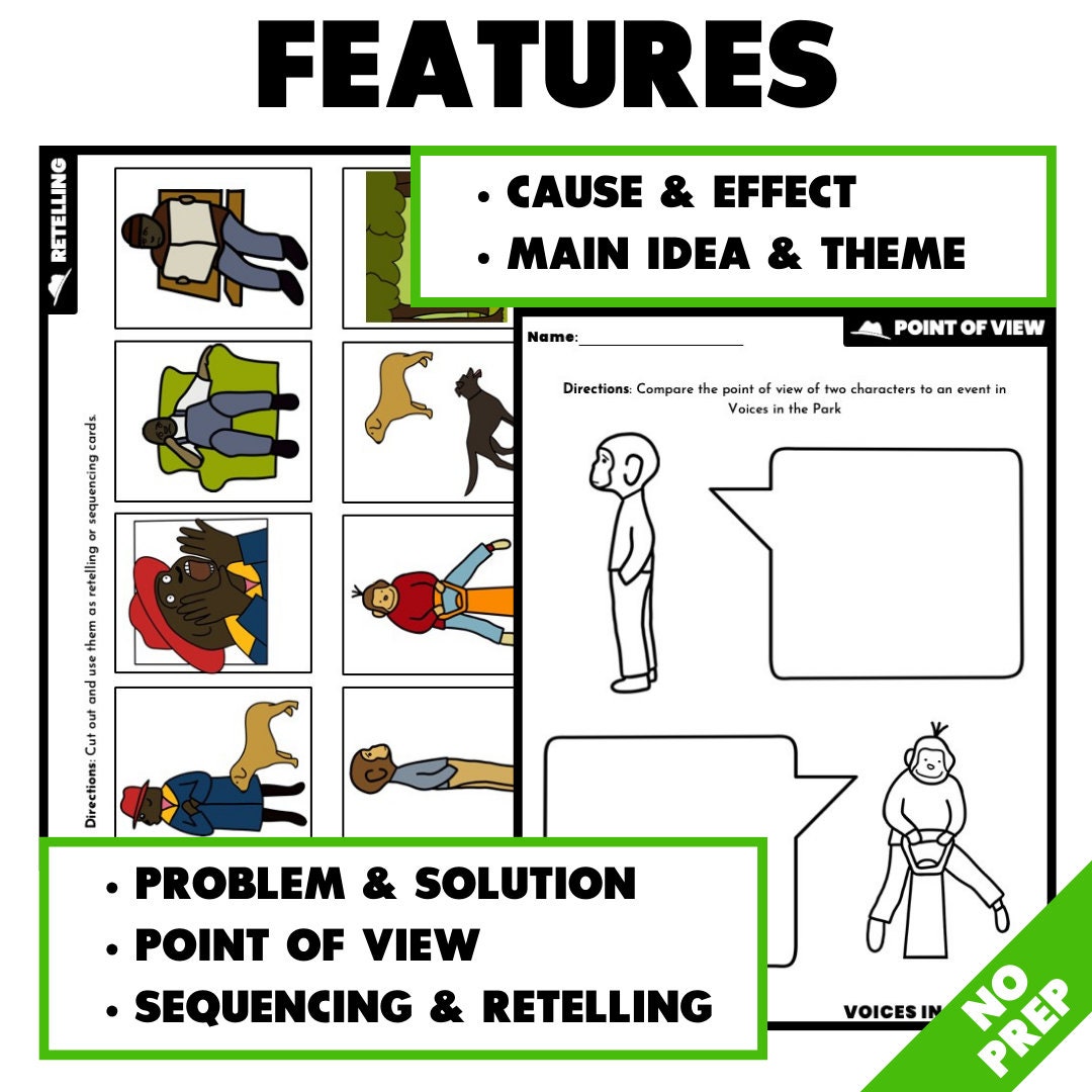 Voices in the Park Activities - Point of View Activities - Picture Book ...