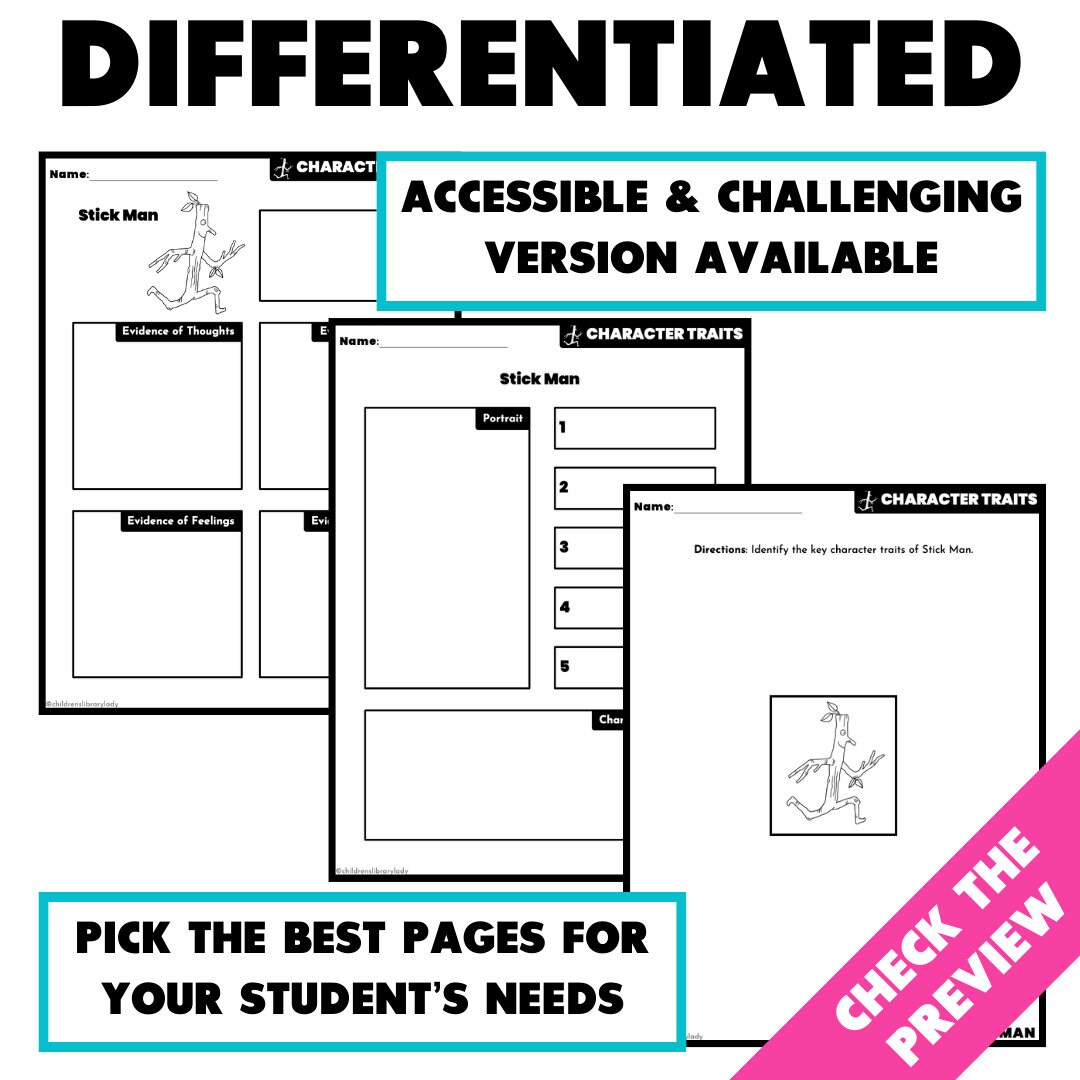 Stick Man Book Activities - Julia Donaldson Literacy Read Aloud Book ...