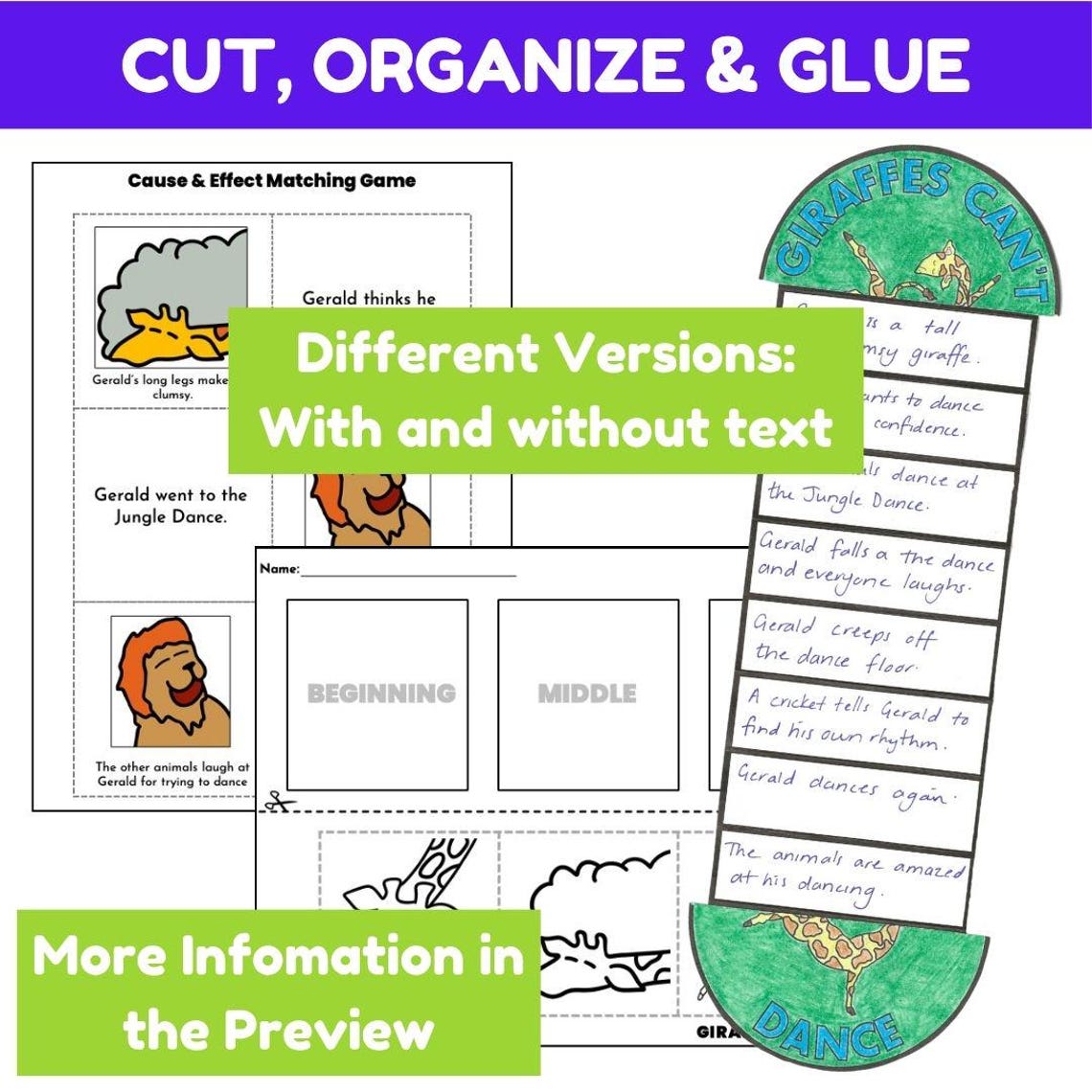 Giraffes Can't Dance Activities - Reading Comprehension and Literacy ...
